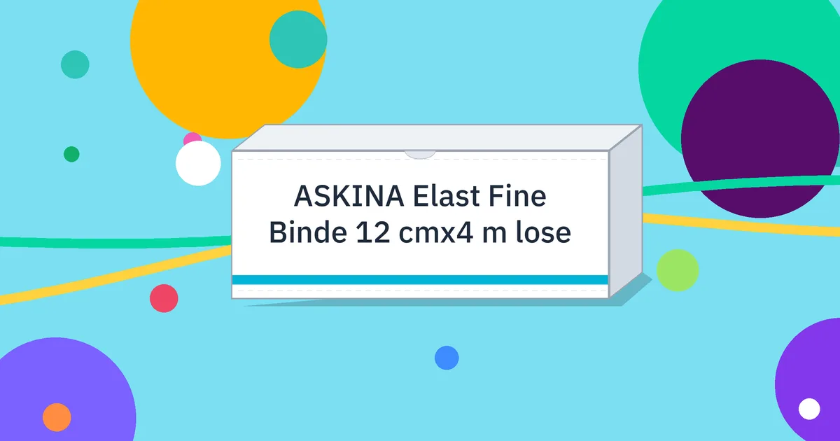 Symbolbild: Packung mit der Aufschrift ASKINA Elast Fine Binde 12 cmx4 m lose (PZN 06338674) – Verfügbarkeit und Bezug in Apotheken in Frankfurt am Main