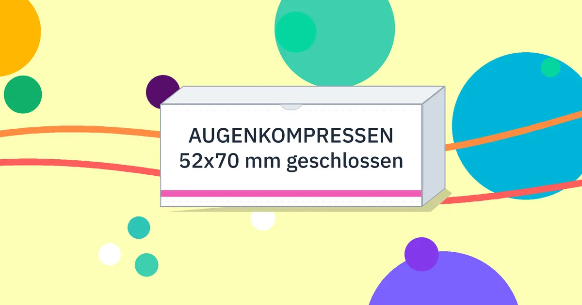 Symbolbild: Packung mit der Aufschrift AUGENKOMPRESSEN 52x70 mm geschlossen (PZN 04880417) – Verfügbarkeit und Bezug in Apotheken in Frankfurt am Main