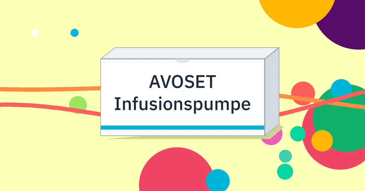 Symbolbild: Packung mit der Aufschrift AVOSET Infusionspumpe (PZN 18702151) – Verfügbarkeit und Bezug in Apotheken in Frankfurt am Main