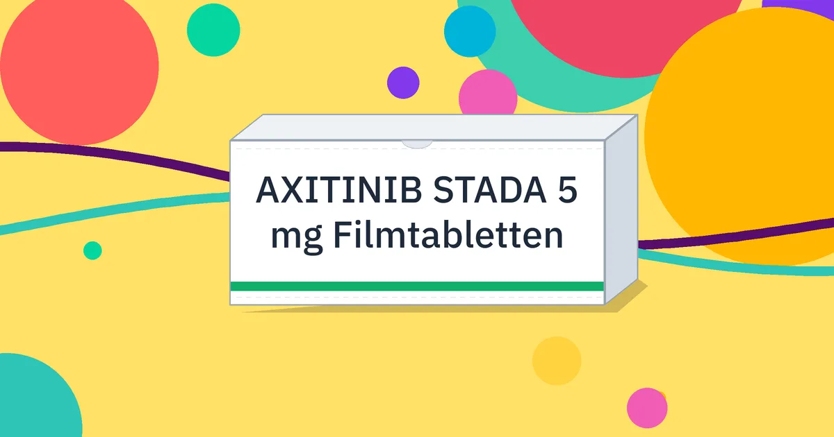 Symbolbild: Packung mit der Aufschrift AXITINIB STADA 5 mg Filmtabletten (PZN 19266143) – Verfügbarkeit und Bezug in Apotheken in Frankfurt am Main