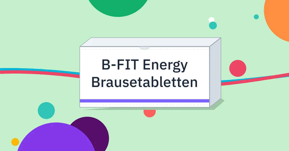 Symbolbild: Packung mit der Aufschrift B-FIT Energy Brausetabletten (PZN 16861922) – Verfügbarkeit und Bezug in Apotheken in Frankfurt am Main