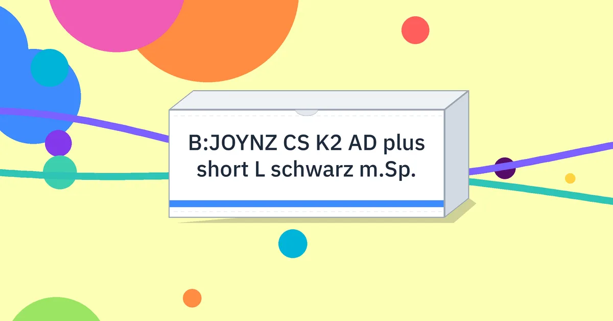 Symbolbild: Packung mit der Aufschrift B:JOYNZ CS K2 AD plus short L schwarz m.Sp. (PZN 20528364) – Verfügbarkeit und Bezug in Apotheken in Frankfurt am Main