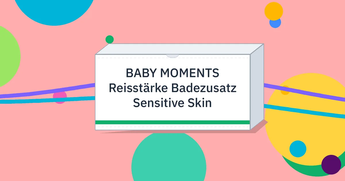 Symbolbild: Packung mit der Aufschrift BABY MOMENTS Reisstärke Badezusatz Sensitive Skin (PZN 20843841) – Verfügbarkeit und Bezug in Apotheken in Frankfurt am Main