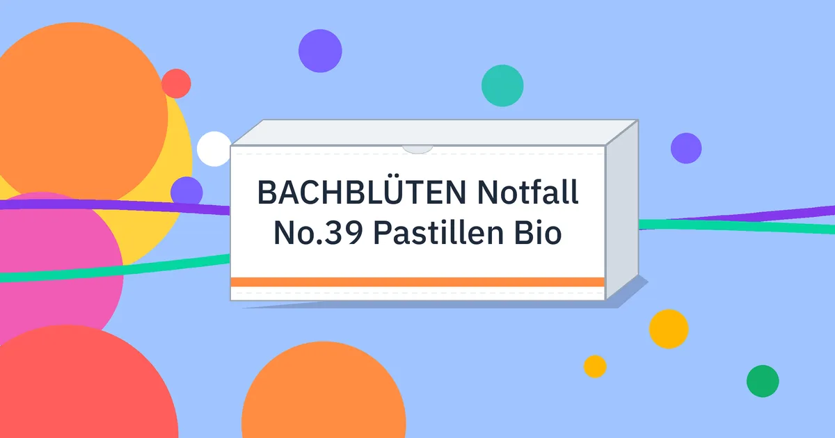 Symbolbild: Packung mit der Aufschrift BACHBLÜTEN Notfall No.39 Pastillen Bio (PZN 03068197) – Verfügbarkeit und Bezug in Apotheken in Frankfurt am Main