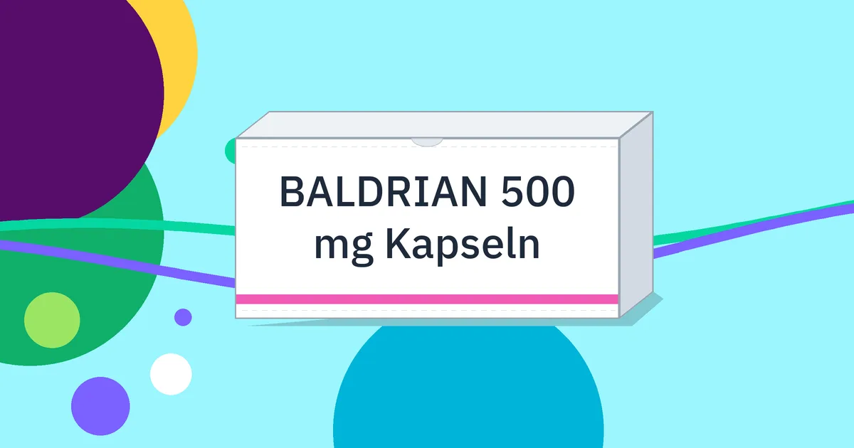 Symbolbild: Packung mit der Aufschrift BALDRIAN 500 mg Kapseln (PZN 18181189) – Verfügbarkeit und Bezug in Apotheken in Frankfurt am Main