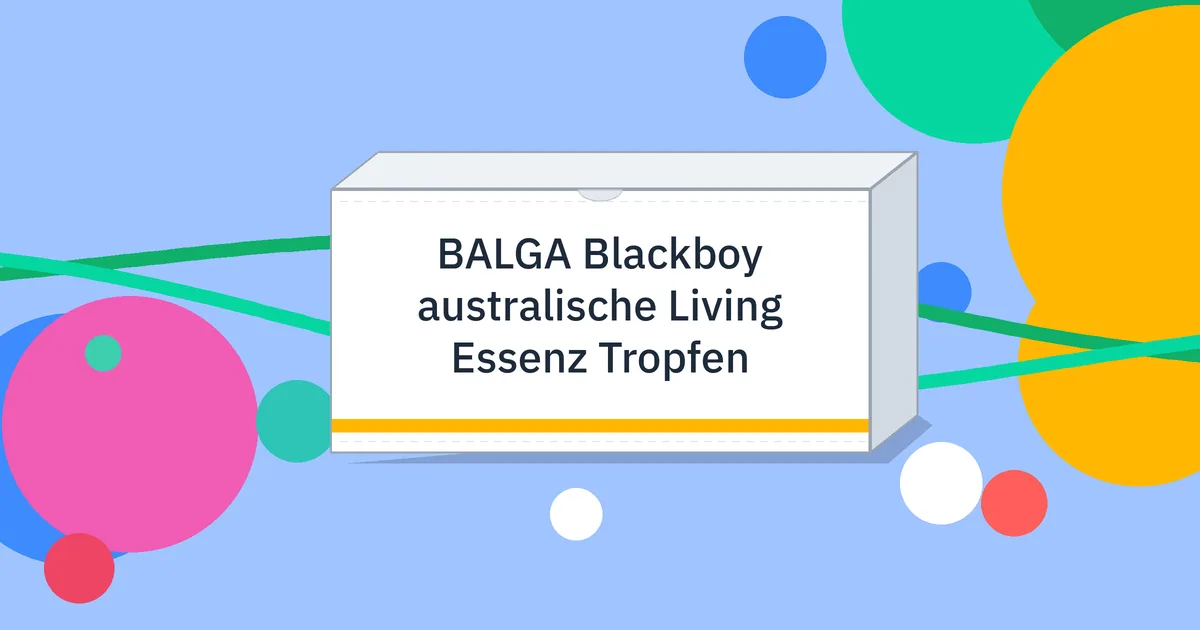 Symbolbild: Packung mit der Aufschrift BALGA Blackboy australische Living Essenz Tropfen (PZN 05008213) – Verfügbarkeit und Bezug in Apotheken in Frankfurt am Main