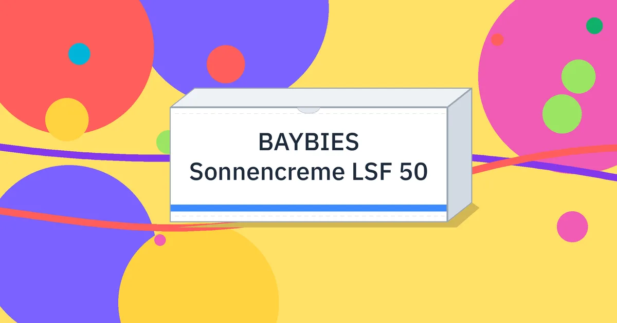 Symbolbild: Packung mit der Aufschrift BAYBIES Sonnencreme LSF 50 (PZN 20628114) – Verfügbarkeit und Bezug in Apotheken in Frankfurt am Main