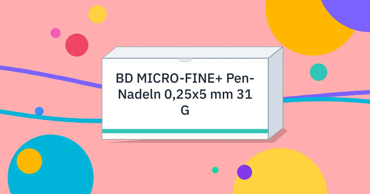 Symbolbild: Packung mit der Aufschrift BD MICRO-FINE+ Pen-Nadeln 0,25x5 mm 31 G (PZN 16128050) – Verfügbarkeit und Bezug in Apotheken in Frankfurt am Main