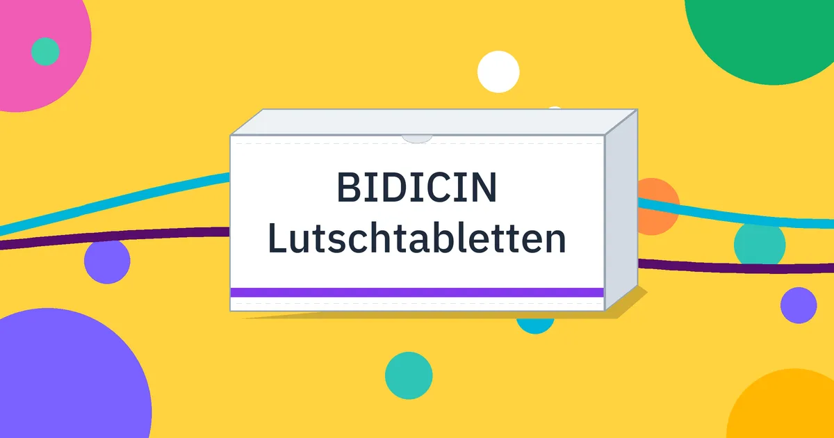 Symbolbild: Packung mit der Aufschrift BIDICIN Lutschtabletten (PZN 08842974) – Verfügbarkeit und Bezug in Apotheken in Frankfurt am Main