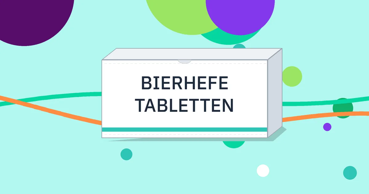Symbolbild: Packung mit der Aufschrift BIERHEFE TABLETTEN (PZN 10000372) – Verfügbarkeit und Bezug in Apotheken in Frankfurt am Main