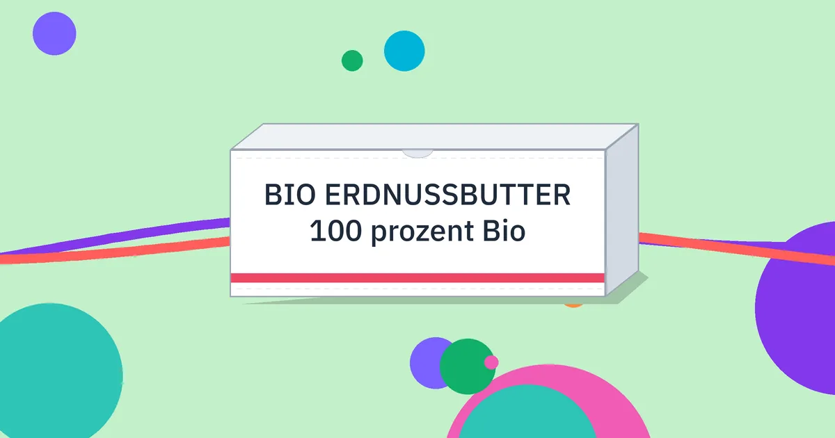 Symbolbild: Packung mit der Aufschrift BIO ERDNUSSBUTTER 100 prozent Bio (PZN 17189303) – Verfügbarkeit und Bezug in Apotheken in Frankfurt am Main