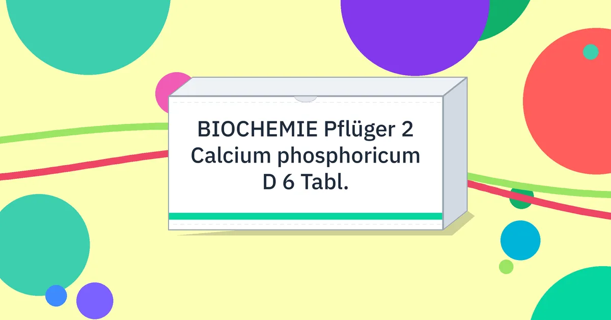 Symbolbild: Packung mit der Aufschrift BIOCHEMIE Pflüger 2 Calcium phosphoricum D 6 Tabl. (PZN 06318803) – Verfügbarkeit und Bezug in Apotheken in Frankfurt am Main