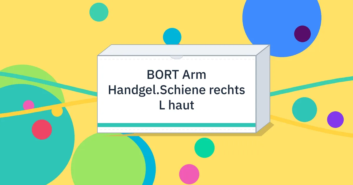 Symbolbild: Packung mit der Aufschrift BORT Arm Handgel.Schiene rechts L haut (PZN 03808820) – Verfügbarkeit und Bezug in Apotheken in Frankfurt am Main