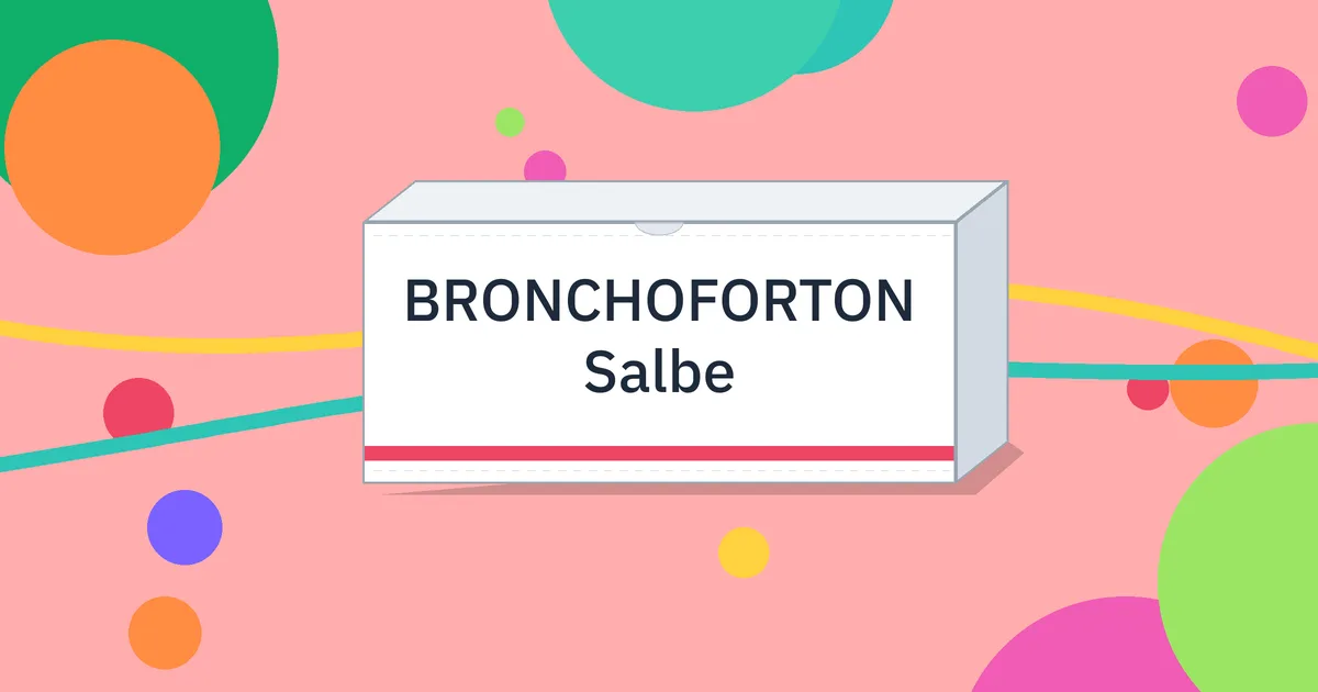 Symbolbild: Packung mit der Aufschrift BRONCHOFORTON Salbe (PZN 07269952) – Verfügbarkeit und Bezug in Apotheken in Frankfurt am Main