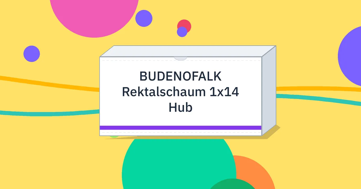 Symbolbild: Packung mit der Aufschrift BUDENOFALK Rektalschaum 1x14 Hub (PZN 01896932) – Verfügbarkeit und Bezug in Apotheken in Frankfurt am Main