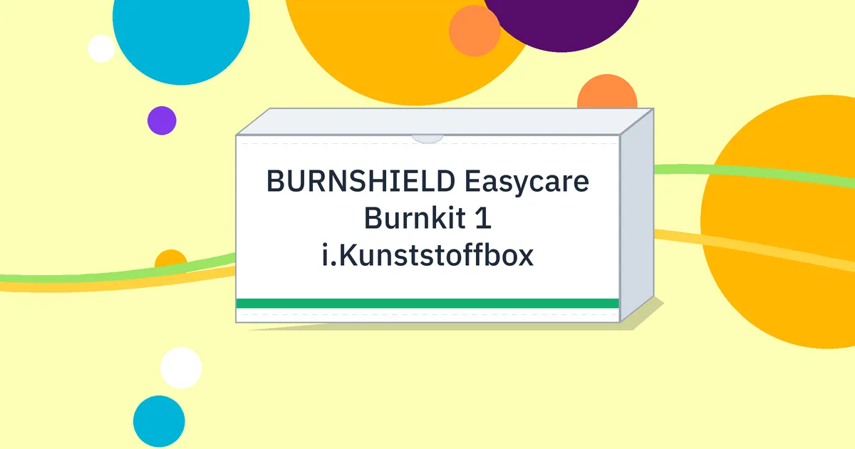 Symbolbild: Packung mit der Aufschrift BURNSHIELD Easycare Burnkit 1 i.Kunststoffbox (PZN 18669821) – Verfügbarkeit und Bezug in Apotheken in Frankfurt am Main