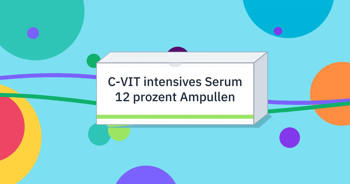 Symbolbild: Packung mit der Aufschrift C-VIT intensives Serum 12 prozent Ampullen (PZN 18018242) – Verfügbarkeit und Bezug in Apotheken in Frankfurt am Main