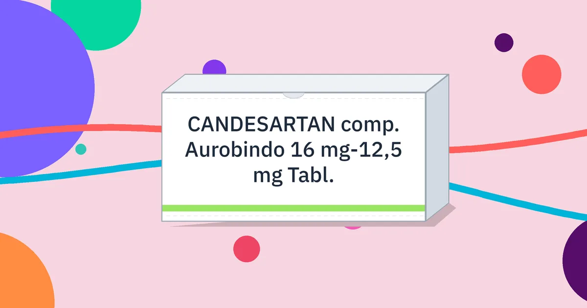 Symbolbild: Packung mit der Aufschrift CANDESARTAN comp. Aurobindo 16 mg-12,5 mg Tabl. (PZN 11172678) – Verfügbarkeit und Bezug in Apotheken in Frankfurt am Main
