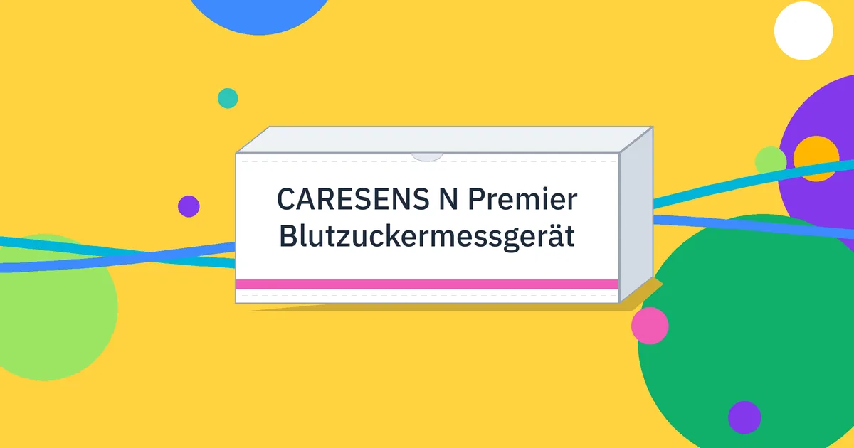 Symbolbild: Packung mit der Aufschrift CARESENS N Premier Blutzuckermessgerät (PZN 17896905) – Verfügbarkeit und Bezug in Apotheken in Frankfurt am Main