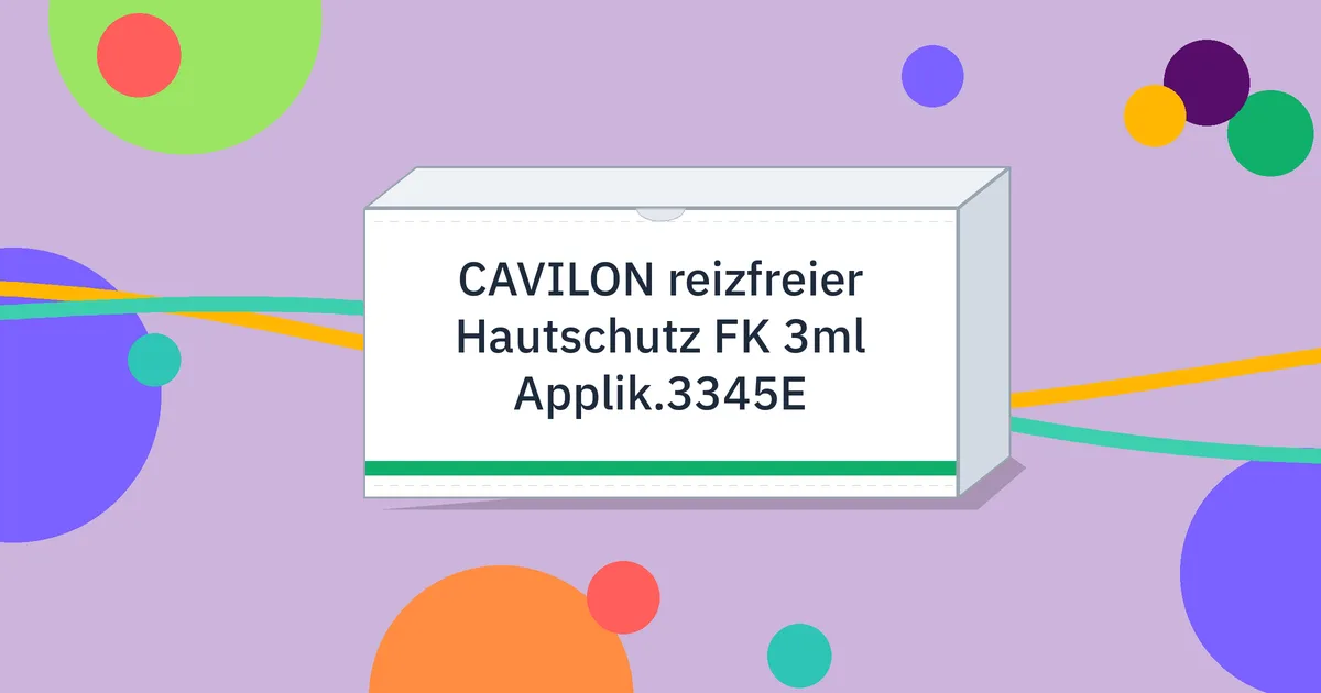 Symbolbild: Packung mit der Aufschrift CAVILON reizfreier Hautschutz FK 3ml Applik.3345E (PZN 06916740) – Verfügbarkeit und Bezug in Apotheken in Frankfurt am Main