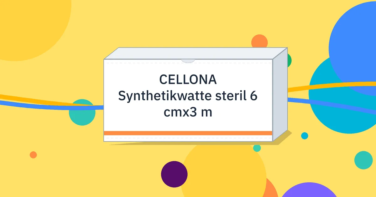 Symbolbild: Packung mit der Aufschrift CELLONA Synthetikwatte steril 6 cmx3 m (PZN 00020617) – Verfügbarkeit und Bezug in Apotheken in Frankfurt am Main