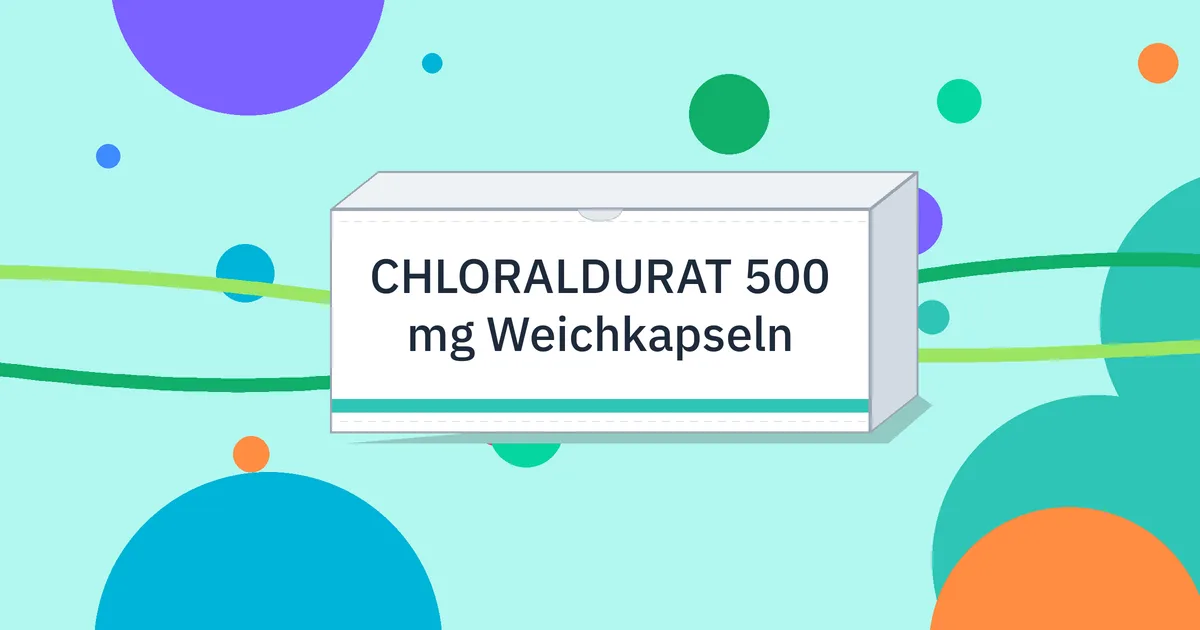 Symbolbild: Packung mit der Aufschrift CHLORALDURAT 500 mg Weichkapseln (PZN 04779150) – Verfügbarkeit und Bezug in Apotheken in Frankfurt am Main