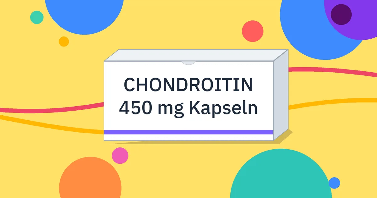 Symbolbild: Packung mit der Aufschrift CHONDROITIN 450 mg Kapseln (PZN 18803805) – Verfügbarkeit und Bezug in Apotheken in Frankfurt am Main