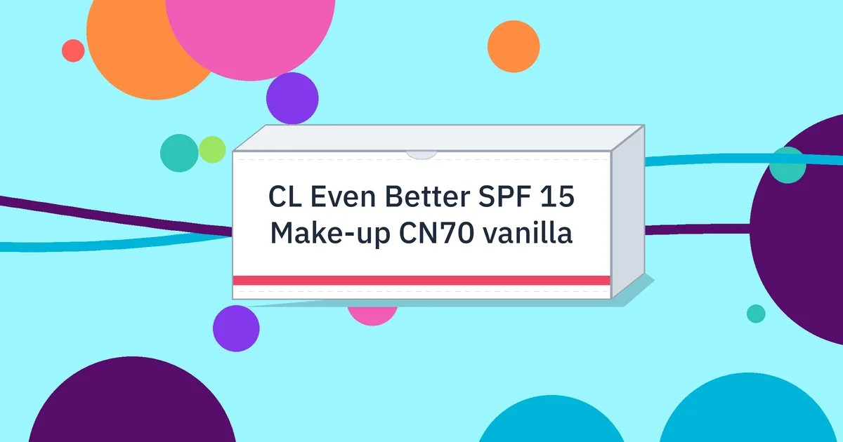Symbolbild: Packung mit der Aufschrift CL Even Better SPF 15 Make-up CN70 vanilla (PZN 20031847) – Verfügbarkeit und Bezug in Apotheken in Frankfurt am Main