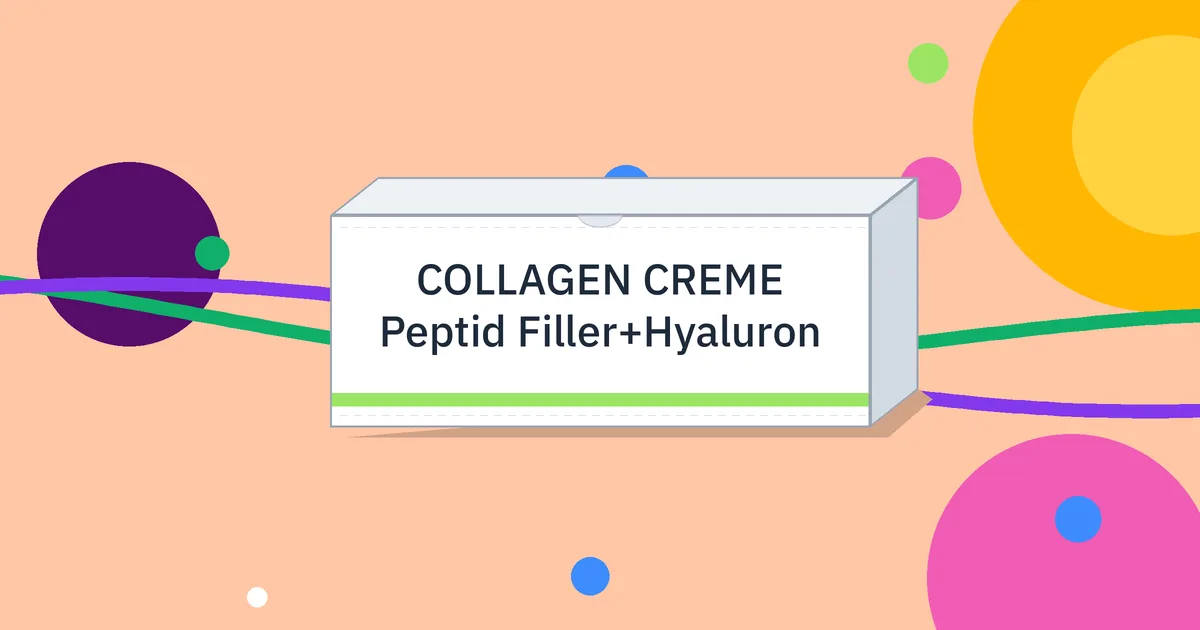 Symbolbild: Packung mit der Aufschrift COLLAGEN CREME Peptid Filler+Hyaluron (PZN 15408250) – Verfügbarkeit und Bezug in Apotheken in Frankfurt am Main