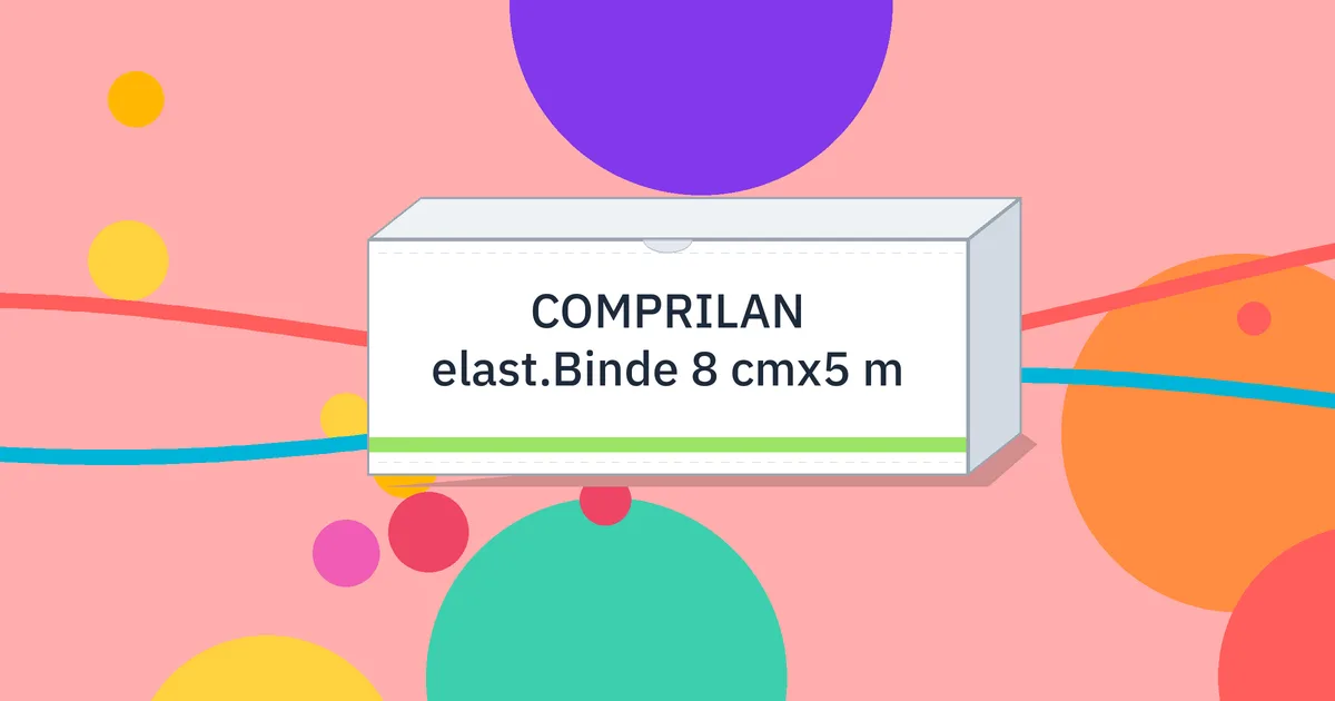 Symbolbild: Packung mit der Aufschrift COMPRILAN elast.Binde 8 cmx5 m (PZN 17451037) – Verfügbarkeit und Bezug in Apotheken in Frankfurt am Main