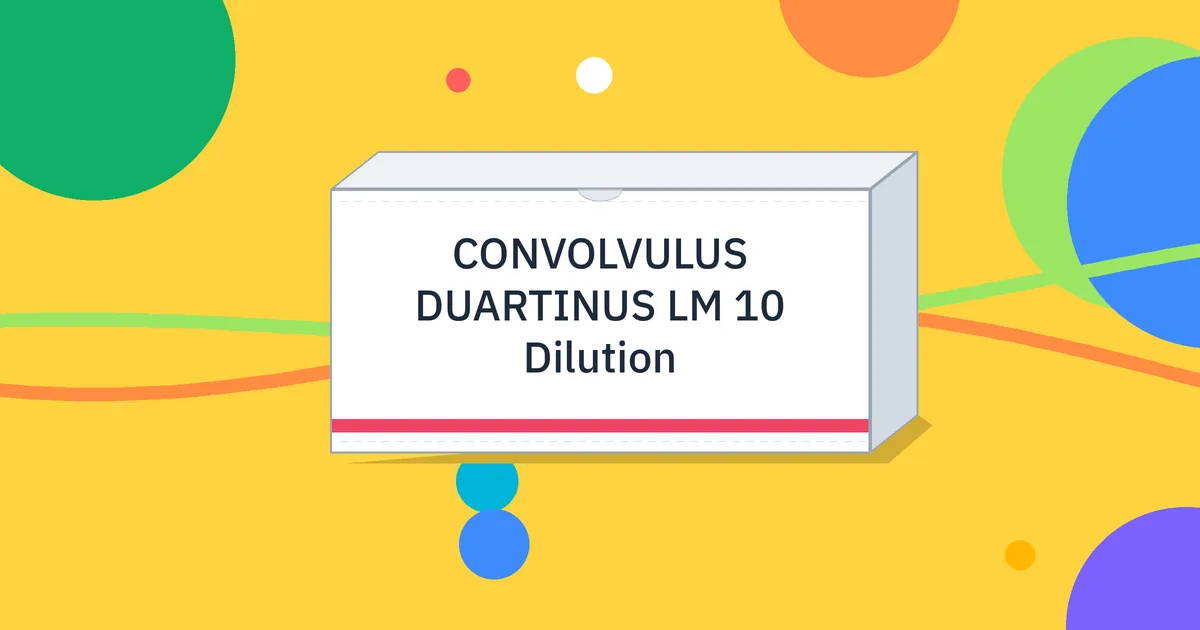 Symbolbild: Packung mit der Aufschrift CONVOLVULUS DUARTINUS LM 10 Dilution (PZN 13450609) – Verfügbarkeit und Bezug in Apotheken in Frankfurt am Main