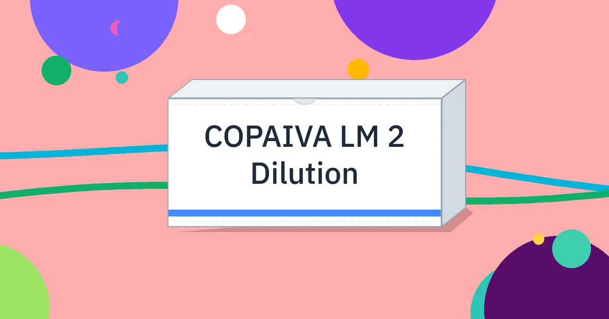 Symbolbild: Packung mit der Aufschrift COPAIVA LM 2 Dilution (PZN 13450963) – Verfügbarkeit und Bezug in Apotheken in Frankfurt am Main