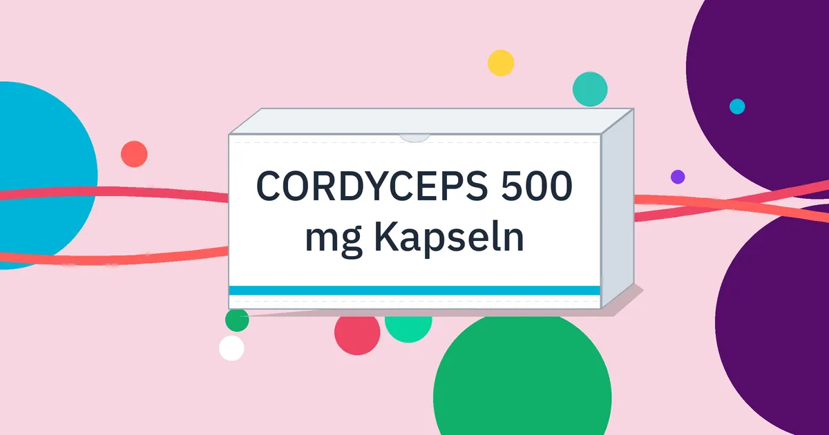 Symbolbild: Packung mit der Aufschrift CORDYCEPS 500 mg Kapseln (PZN 17178788) – Verfügbarkeit und Bezug in Apotheken in Frankfurt am Main