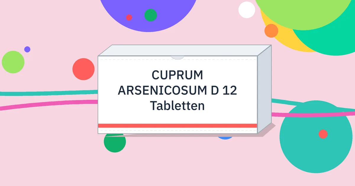 Symbolbild: Packung mit der Aufschrift CUPRUM ARSENICOSUM D 12 Tabletten (PZN 02127839) – Verfügbarkeit und Bezug in Apotheken in Frankfurt am Main