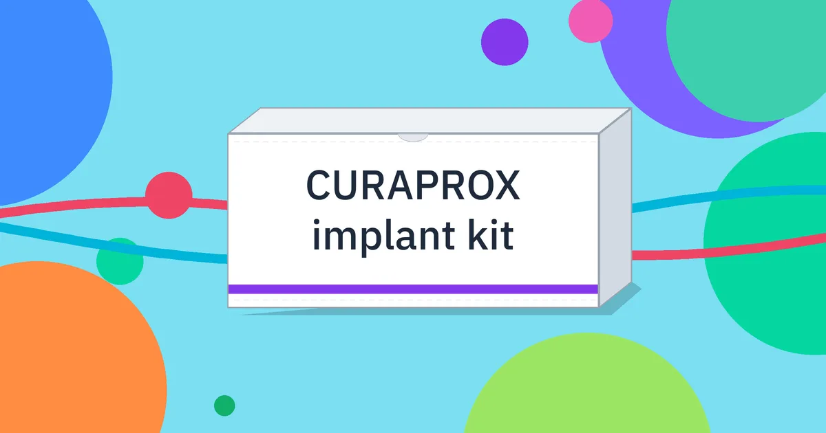 Symbolbild: Packung mit der Aufschrift CURAPROX implant kit (PZN 18656876) – Verfügbarkeit und Bezug in Apotheken in Frankfurt am Main