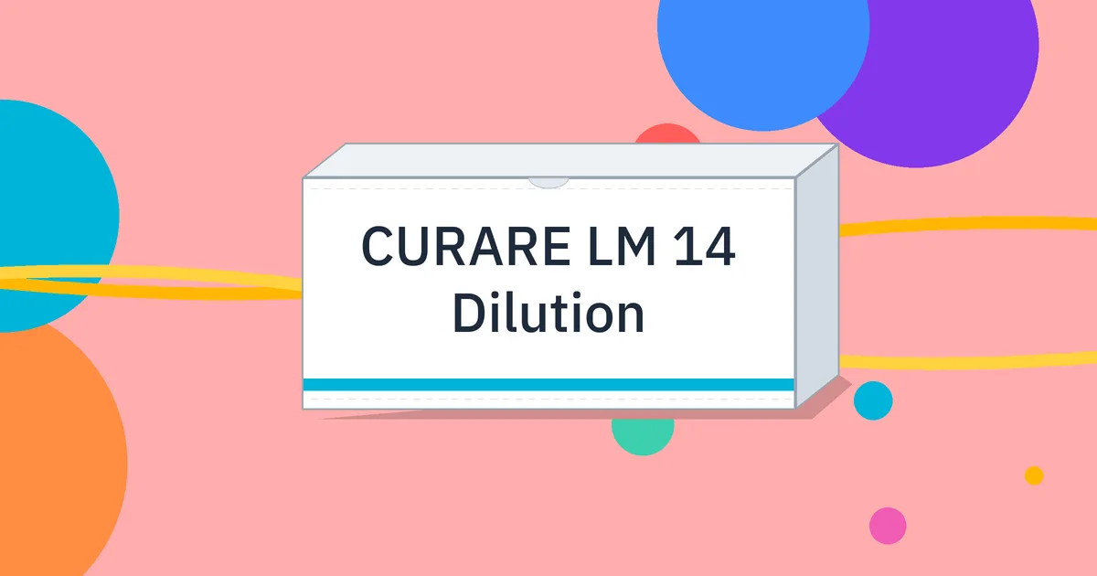Symbolbild: Packung mit der Aufschrift CURARE LM 14 Dilution (PZN 12839541) – Verfügbarkeit und Bezug in Apotheken in Frankfurt am Main