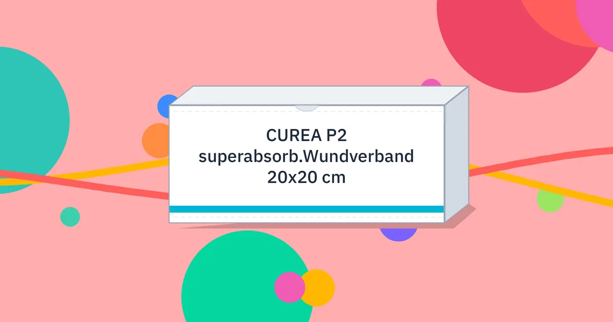 Symbolbild: Packung mit der Aufschrift CUREA P2 superabsorb.Wundverband 20x20 cm (PZN 16005867) – Verfügbarkeit und Bezug in Apotheken in Frankfurt am Main
