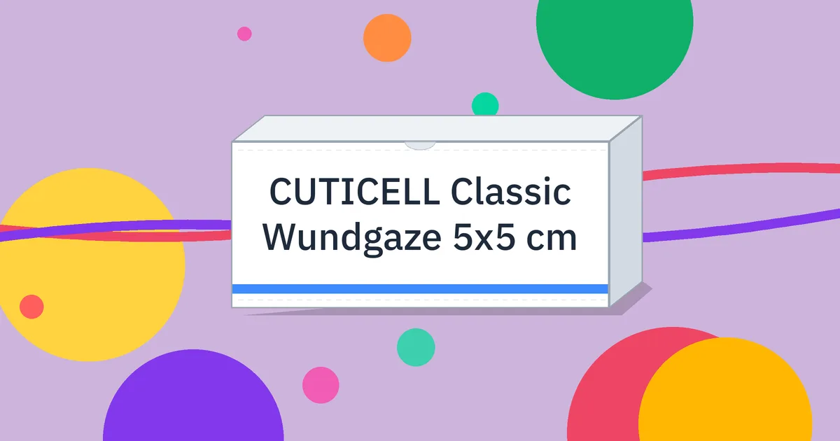 Symbolbild: Packung mit der Aufschrift CUTICELL Classic Wundgaze 5x5 cm (PZN 11184061) – Verfügbarkeit und Bezug in Apotheken in Frankfurt am Main