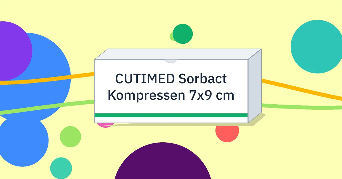 Symbolbild: Packung mit der Aufschrift CUTIMED Sorbact Kompressen 7x9 cm (PZN 19774218) – Verfügbarkeit und Bezug in Apotheken in Frankfurt am Main