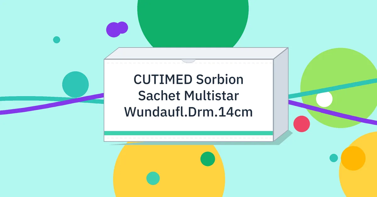 Symbolbild: Packung mit der Aufschrift CUTIMED Sorbion Sachet Multistar Wundaufl.Drm.14cm (PZN 11361793) – Verfügbarkeit und Bezug in Apotheken in Frankfurt am Main