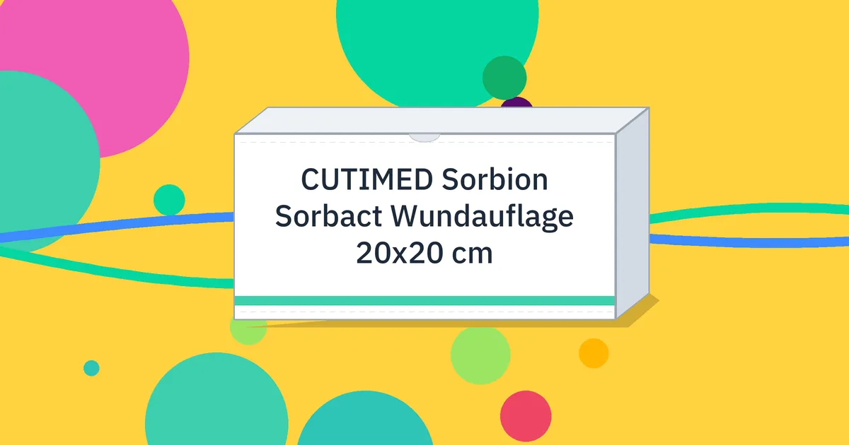 Symbolbild: Packung mit der Aufschrift CUTIMED Sorbion Sorbact Wundauflage 20x20 cm (PZN 19726952) – Verfügbarkeit und Bezug in Apotheken in Frankfurt am Main