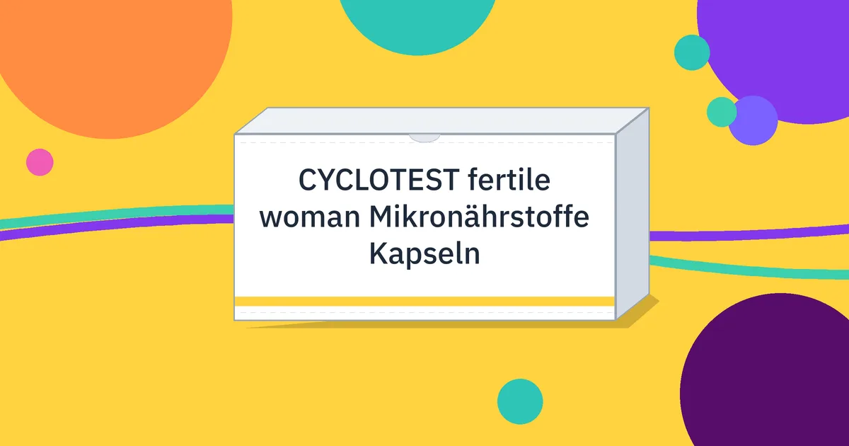 Symbolbild: Packung mit der Aufschrift CYCLOTEST fertile woman Mikronährstoffe Kapseln (PZN 06834752) – Verfügbarkeit und Bezug in Apotheken in Frankfurt am Main