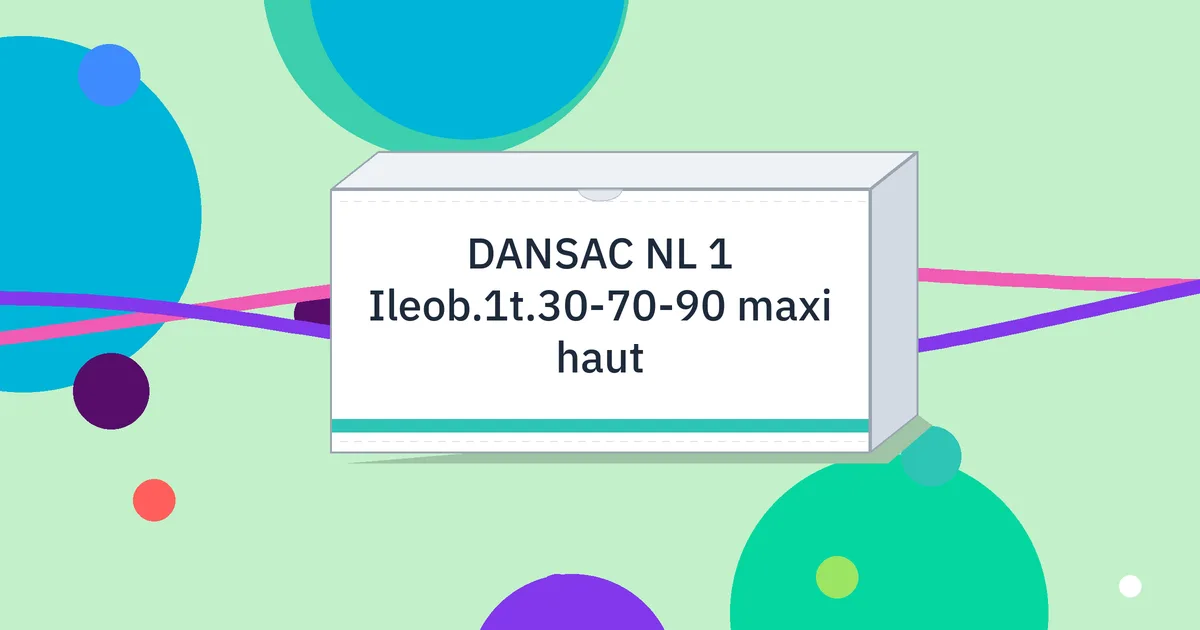 Symbolbild: Packung mit der Aufschrift DANSAC NL 1 Ileob.1t.30-70-90 maxi haut (PZN 07340963) – Verfügbarkeit und Bezug in Apotheken in Frankfurt am Main
