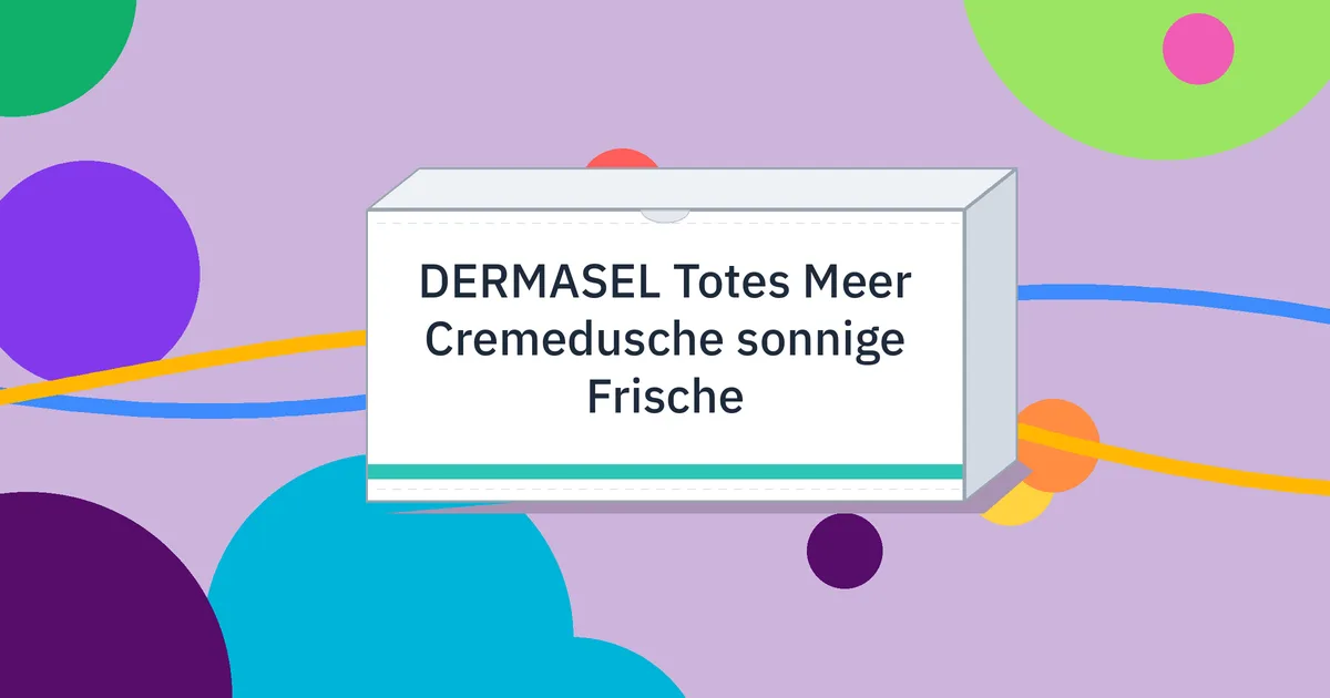 Symbolbild: Packung mit der Aufschrift DERMASEL Totes Meer Cremedusche sonnige Frische (PZN 18312792) – Verfügbarkeit und Bezug in Apotheken in Frankfurt am Main