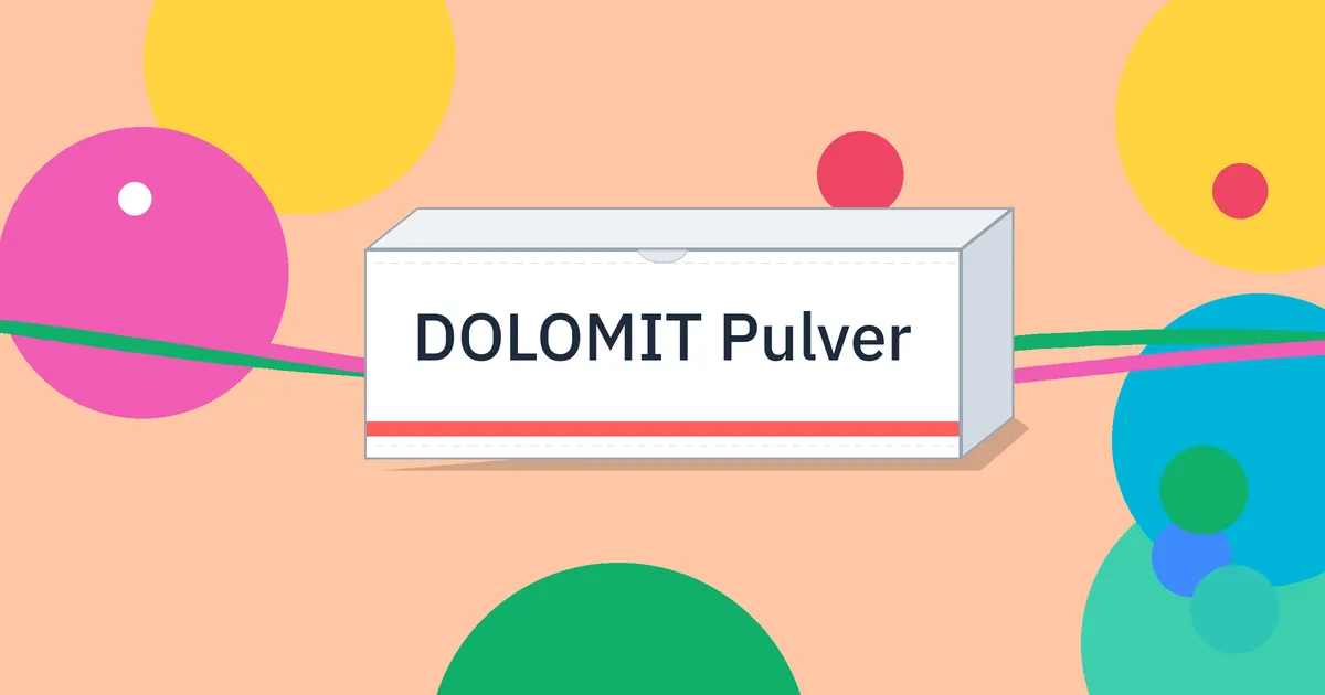 Symbolbild: Packung mit der Aufschrift DOLOMIT Pulver (PZN 16170170) – Verfügbarkeit und Bezug in Apotheken in Frankfurt am Main