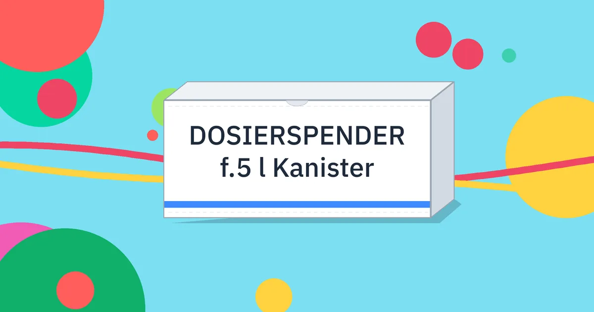 Symbolbild: Packung mit der Aufschrift DOSIERSPENDER f.5 l Kanister (PZN 04169210) – Verfügbarkeit und Bezug in Apotheken in Frankfurt am Main
