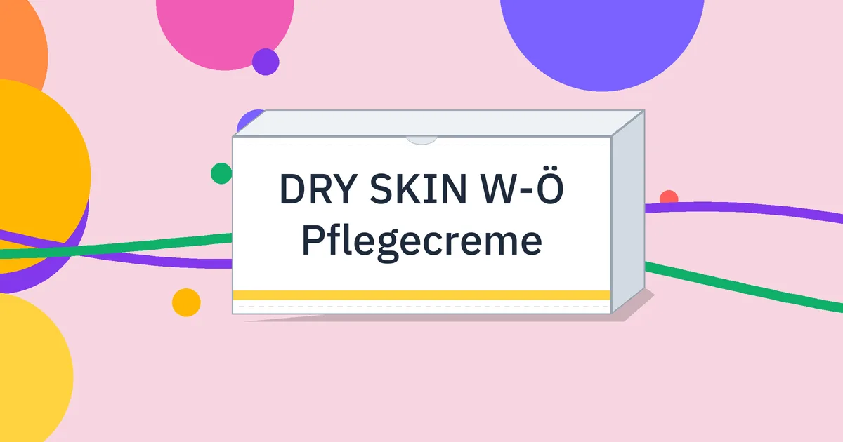 Symbolbild: Packung mit der Aufschrift DRY SKIN W-Ö Pflegecreme (PZN 10393354) – Verfügbarkeit und Bezug in Apotheken in Frankfurt am Main
