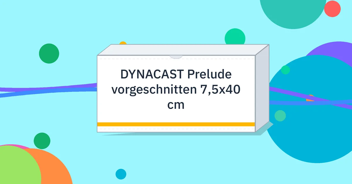 Symbolbild: Packung mit der Aufschrift DYNACAST Prelude vorgeschnitten 7,5x40 cm (PZN 01869160) – Verfügbarkeit und Bezug in Apotheken in Frankfurt am Main