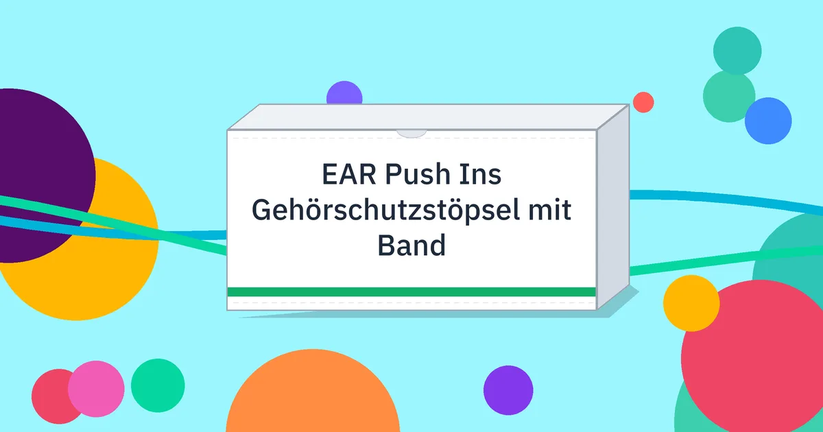Symbolbild: Packung mit der Aufschrift EAR Push Ins Gehörschutzstöpsel mit Band (PZN 12360732) – Verfügbarkeit und Bezug in Apotheken in Frankfurt am Main