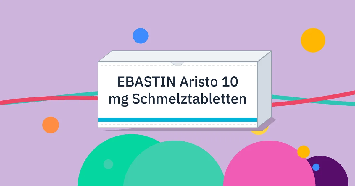 Symbolbild: Packung mit der Aufschrift EBASTIN Aristo 10 mg Schmelztabletten (PZN 10114124) – Verfügbarkeit und Bezug in Apotheken in Frankfurt am Main